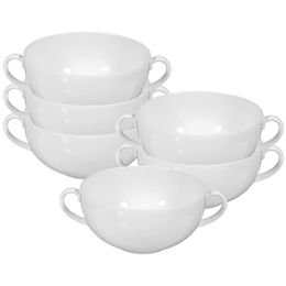 Tasse Seltmann Weiden "Suppentassen Rondo/Liane 0,36 l 6er Set wei&szlig;", wei&szlig;, Porzellan, Trinkgef&auml;&szlig;e, Tasse