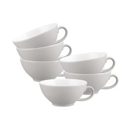 Tasse Seltmann Weiden "Teetassen Liberty Pure Colors 140 ml 6er Set", grau (new grau), 6 tlg., Porzellan, Trinkgef&auml;&szlig;e, Tasse