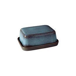 Butterdose "Butterdose Lave glac&eacute; 15 x 12 x 6,5 cm t&uuml;rkis", blau (t&uuml;rkis), L:14,7cm, Keramik, LIKE. BY VILLEROY & BOCH, Lebensmittelaufbewahrungsbeh&auml;lter