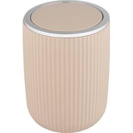 Kosmetikeimer Wenko "Agropoli", beige, B:14,5cm H:20cm T:14,5cm, Kunststoff, M&uuml;lleimer, Kosmetikeimer, mit Schwingdeckel, 2 Liter