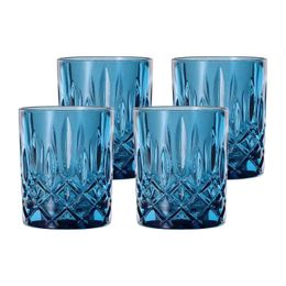 Whiskyglas Nachtmann "Whiskybecher Noblesse Vintage 295 ml 4er Set", blau (vintage blau), 4 tlg., Glas, Trinkgef&auml;&szlig;e, Whiskyglas