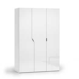 Kleiderschrank Home Affaire "AMETISTA, Dreht&uuml;renschrank, designgeformten Fronten", wei&szlig; hochglanz, B:150cm H:223cm T:62,2cm, Holzwerkstoff, Schr&auml;nke, Kleiderschrank, Made in Italy, hochglanz lackiert, Basisausf&uuml;hrung, Zubeh&ouml;r extra