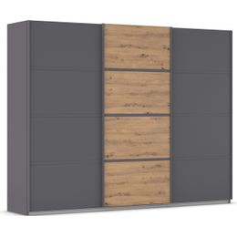 Kleiderschrank Rauch "Schwebet&uuml;renschrank OTTO&acute;s Choice Garderobe Schrank TOP ANGEBOT Avola", grau (graumetallic, eiche artisan, leisten graumetallic), B:271cm H:229cm T:62cm, Holzwerkstoff, Schr&auml;nke, Kleiderschrank, mit eleganten Zierleisten in Chrom, Schwarz oder Wei&szlig; MADE IN GERMANY