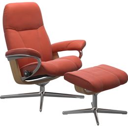 stressless "Consul" mit Cross Base, Gr&ouml;&szlig;e S, M & L, Holzakzent Eiche, in 2 Bezugsqualit&auml;ten lieferbar