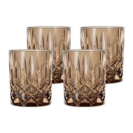 Whiskyglas Nachtmann "Whiskybecher Noblesse Vintage 295 ml 4er Set", braun (tobacco), 4 tlg., Glas, Trinkgef&auml;&szlig;e, Whiskyglas