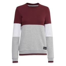 Rundhalspullover oxmo "Sweatpullover OXOmaya", Damen, Gr. XS, rot (wine rot), Obermaterial: 80% Polyester PES. 20% Baumwolle CO., Pullover Rundhalspullover