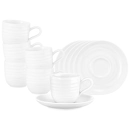 Tasse Seltmann Weiden "Espressotassen mit Untertassen Terra 0,09 l 6er Set", wei&szlig;, 6 tlg., Porzellan, Trinkgef&auml;&szlig;e, Tasse