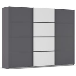 Kleiderschrank Rauch "Schwebet&uuml;renschrank OTTO&acute;s Choice Garderobe Schrank TOP ANGEBOT Avola", grau (graumetallic, alpinwei&szlig;, leisten graumetallic), B:271cm H:229cm T:62cm, Holzwerkstoff, Schr&auml;nke, Kleiderschrank, mit eleganten Zierleisten in Chrom, Schwarz oder Wei&szlig; MADE IN GERMANY