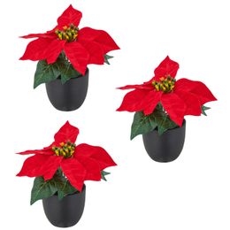 Kunstblume Creativ green "Weihnachtsstern", rot, H:16cm, Polyester, Kunstpflanzen, mit dauerhafter Bl&uuml;tenpracht