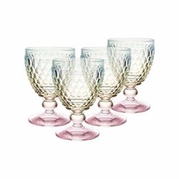 Villeroy & Boch Wei&szlig;weinglas VILLEROY & BOCH "Wei&szlig;weingl&auml;ser Boston Pearl 125 ml 4er Set bunt", bunt, 4 tlg., Glas, Trinkgef&auml;&szlig;e, Wei&szlig;weinglas