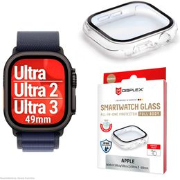 Displex Displayschutzglas "Smartwatch Glass All-In-One Protector Full Body", transparent, B:9cm H:1,4cm T:13,5mm, Displayfolien, Displayschutzfolie, Schutzfolie, Bildschirmschutz, kratz- & sto&szlig;fest