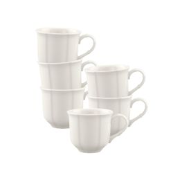 Villeroy & Boch Espressotasse VILLEROY & BOCH "Espressotassen Manoir 80 ml 6er Set wei&szlig;", wei&szlig;, Porzellan, Trinkgef&auml;&szlig;e, Espressotasse