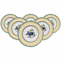 Villeroy & Boch Suppenteller VILLEROY & BOCH "Suppenteller French Garden Valence &oslash; 22,8 cm 6er Set bunt", bunt, L:22,8cm, Speiseteller