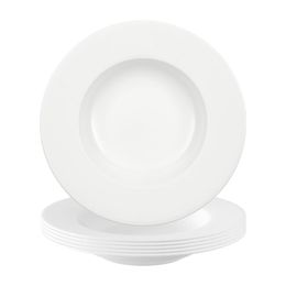 Villeroy & Boch Suppenteller VILLEROY & BOCH "Suppenteller Anmut &oslash; 24,8 cm 6er Set wei&szlig;", wei&szlig;, Speiseteller