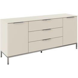Kombikommode Rauch "Kommode T&uuml;rkommode Sideboard Kombikommode FLIPP", beige (beige (champagner)), B:160cm H:72cm T:42cm, Holzwerkstoff, Sideboards, Kombikommode, 2-t&uuml;rig mit 3 Schubladen und Soft-Close-Funktion