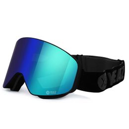 Snowboardbrille YEAZ "Magnet-Ski-Snowboardbrille gr&uuml;n verspiegelt/schwarz APEX", gr&uuml;n, Sportbrillen