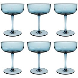 Sektglas "Sektschalen / Dessertschalen Like Glass 100 ml 6er Set", blau (ice), 6 tlg., Glas, LIKE. BY VILLEROY & BOCH, Trinkgef&auml;&szlig;e