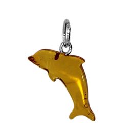 Kettenanh&auml;nger OSTSEE-SCHMUCK "- Delphin - Silber 925/000 - Bernstein" Gr. 20, silber (silber 925, silberfarben, wei&szlig;), Schmuckanh&auml;nger, Damen, Silber 925 (Sterlingsilber), Kettenanh&auml;nger