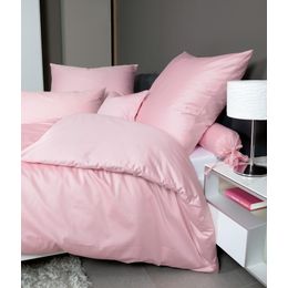 Bettw&auml;sche Janine "2", rosa, B/L: 200cm x 220cm, 1 Stk., 2 Stk., Mako-Satin, B/L: 80cm x 80cm & 80cm x 80cm, 3 Stk., Mako-Satin, Obermaterial: 100% Baumwolle, Bettw&auml;sche, Bettw&auml;sche, feinf&auml;dige uni Bettw&auml;sche f&uuml;r alle Jahreszeiten, Markenrei&szlig;verschluss