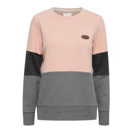 Longpullover oxmo "Sweatshirt OXTrine", Damen, Gr. XS, rosa (mahogany rose), Obermaterial: 60% Baumwolle CO. 40% Polyester PES., Sweatshirts Longpullover