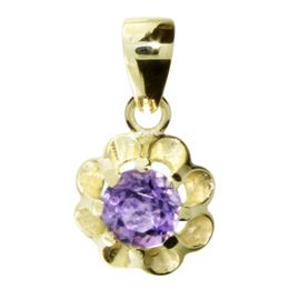 Kettenanh&auml;nger OSTSEE-SCHMUCK "- Pia 6 mm - Gold 333/000 - Amethyst" Gr. 19, gold (gold 333, goldfarben, gelb), Schmuckanh&auml;nger, Damen, Gelbgold 333, Kettenanh&auml;nger