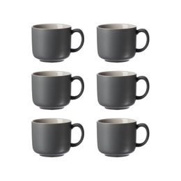 Ritzenhoff & Breker Tasse RITZENHOFF & BREKER "Kaffeetassen Jasper 240 ml 6er Set", grau, 6 tlg., Keramik, Trinkgef&auml;&szlig;e, Tasse