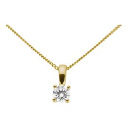 Kettenanh&auml;nger Firetti "Schmuck Geschenk Gold 333 Halsschmuck Anh&auml;nger Solit&auml;r Lab Grown", gelbgoldfarben, fw=feines, wei&szlig;, Schmuckanh&auml;nger, Damen, 0,3 VS = sehr kleine Einschl&uuml;sse, Diamanten Gelbgold 333, 0,43 g, Diamanten, Gelbgold 333, Kettenanh&auml;nger, mit Brillant
