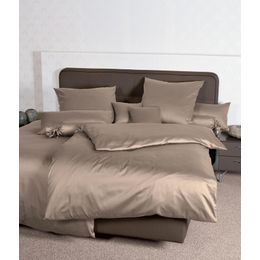 Bettw&auml;sche Janine "Colors 31001", grau (taupe), B/L: 240cm x 220cm, 1 Stk., 2 Stk., Mako-Satin, B/L: 80cm x 80cm & 80cm x 80cm, 3 Stk., Mako-Satin, Obermaterial: 100% Baumwolle, Bettw&auml;sche, Bettw&auml;sche, feinf&auml;dige uni Bettw&auml;sche f&uuml;r alle Jahreszeiten, Markenrei&szlig;verschluss