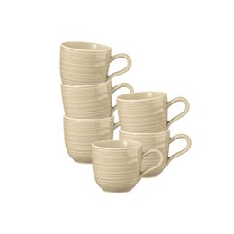 Espressotasse Seltmann Weiden "Espressotassen Terra 0,09 l 6er Set", beige (sandbeige), Porzellan, Trinkgef&auml;&szlig;e, Espressotasse