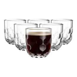 Latte-Macchiato-Glas Leonardo "Kaffeegl&auml;ser (1) Gocce 220 ml 6er Set transparent", bunt (transparent), 6 tlg., Glas, Trinkgef&auml;&szlig;e, Latte-Macchiato-Glas