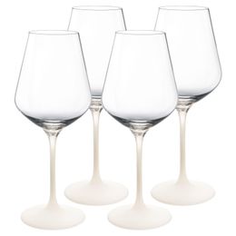 Villeroy & Boch Rotweinglas VILLEROY & BOCH "Rotweingl&auml;ser Manufacture Rock 470 ml 4er Set wei&szlig;-transparent", bunt (wei&szlig;, transparent), Glas, Trinkgef&auml;&szlig;e, Rotweinglas