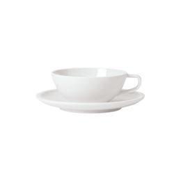 Villeroy & Boch Tasse VILLEROY & BOCH "Teetasse mit Untertasse Artesano Original 120 ml wei&szlig;", wei&szlig;, 2 tlg., Porzellan, Trinkgef&auml;&szlig;e, Tasse