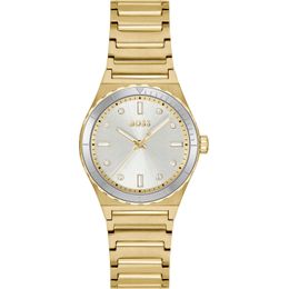 Quarzuhr BOSS "CANDOR LADIES SPORT", gold (goldfarben), Armbanduhren, Damen, Quarzuhr, Armbanduhr, Damenuhr, Edelstahlarmband, analog, Glassteine