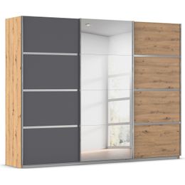 Kleiderschrank Rauch "Schwebet&uuml;renschrank OTTO&acute;s Choice Garderobe Schrank TOP ANGEBOT Avola", beige (eiche artisan, graumetallic, leisten chrom), B:271cm H:210cm T:62cm, Holzwerkstoff, Schr&auml;nke, Kleiderschrank, mit eleganten Zierleisten in Chrom, Schwarz oder Wei&szlig; MADE IN GERMANY, Topseller