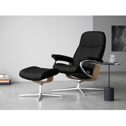 stressless "Consul" mit Cross Base, Gr&ouml;&szlig;e S, M & L, Holzakzent Eiche, in 2 Bezugsqualit&auml;ten lieferbar