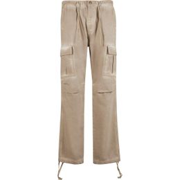 Cargohose 2Y STUDIOS "2Y Studios Lunas 2-Pocket Cargo Pants", Herren, Gr. 30, Normalgr&ouml;&szlig;en, washed oil beige, 100% Baumwolle, unifarben, normal, Hosen Cargohose