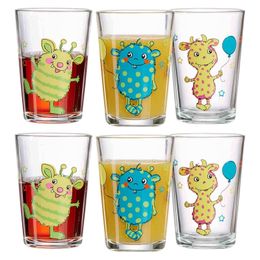 Ritzenhoff & Breker Kinderbecher RITZENHOFF & BREKER "Kindergl&auml;ser Monsterchen 205 ml 6er Set bunt", bunt, 6 tlg., Glas, Trinkgef&auml;&szlig;e, Kinderbecher