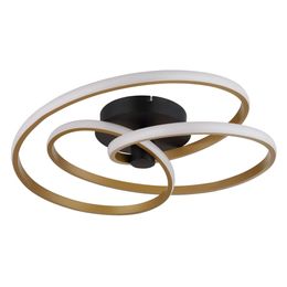 Globo LIGHTING LED Deckenleuchte "GLYXAR", gold (goldfarben), &Oslash; 50cm, 1 Stk., Leuchten, Deckenlampe, geschwungen, Designleuchte, Wohnzimmer, Esszimmer, LED Deckenleuchte