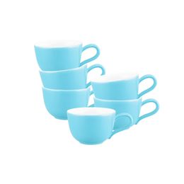 Espressotasse Seltmann Weiden "Espressotassen Liberty Pure Colors 90 ml 6er Set", blau (lagoon blau), 6 tlg., Porzellan, Trinkgef&auml;&szlig;e, Espressotasse