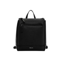 Rucksack Tamaris "Rucksack TAS Kennia", Damen, Gr. B/H/T: 25cm x 28cm x 16cm, schwarz (schwarz 100), Obermaterial: 60% Polyurethan PU. 40% Polyester PES., Rucks&auml;cke Rucksack