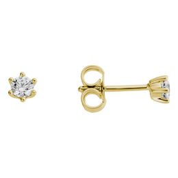 Paar Ohrstecker Firetti "Schmuck Geschenk Gold 333 Ohrschmuck Ohrringe Solit&auml;r Lab Grown", gelbgoldfarben, Ohrringe, Damen, 4mm, 0,25 VS = sehr kleine Einschl&uuml;sse, Diamanten Gelbgold 333, Diamanten, Gelbgold 333, mit Brillanten