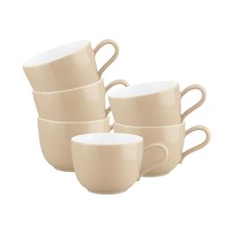 Tasse Seltmann Weiden "Kaffeetassen Liberty Pure Colors 260 ml 6er Set", beige (dusty beige), 6 tlg., Porzellan, Trinkgef&auml;&szlig;e, Tasse