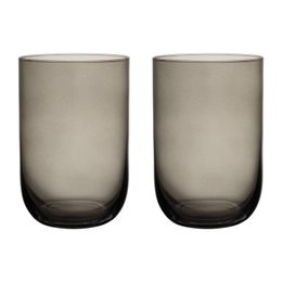 Longdrinkglas "Longdrinkbecher Like Glass 385 ml 2er Set", grau (smoke), 2 tlg., Glas, LIKE. BY VILLEROY & BOCH, Trinkgef&auml;&szlig;e