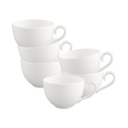 Villeroy & Boch Tasse VILLEROY & BOCH "Kaffeetassen White Pearl 120 ml 6er Set wei&szlig;", wei&szlig;, Porzellan, Trinkgef&auml;&szlig;e, Tasse