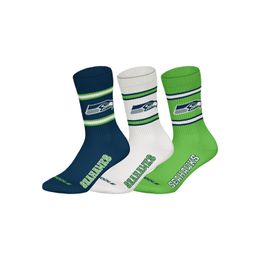 Kurzsocken NFL "Socken NFL 3Pack Crew Socks 3er Pack", Damen, Gr. 39-42, bunt (seattle seahawks), Obermaterial: 58% Baumwolle CO. 39% Polyester PES. 3% Elasthan EL., Socken