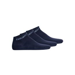 Sneakersocken Emporio Armani "Socken 3er Pack", Herren, Gr. 44-47, blau (marine), Obermaterial: 72% Baumwolle CO. 26% Polyamid PA. 2% Elasthan EL., Socken Sneakersocken