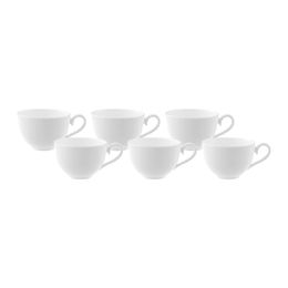 Villeroy & Boch Tasse VILLEROY & BOCH "Kaffee- Obertasse Royal 200 ml 6er Set wei&szlig;", wei&szlig;, Porzellan, Trinkgef&auml;&szlig;e, Tasse