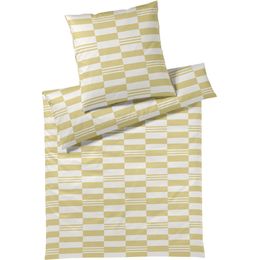 Bettw&auml;sche Elegante "Skip", gelb, B/L: 135cm x 200cm, 1 Stk., 1 Stk., Mako-Jersey, B/L: 80cm x 80cm, 2 Stk., Mako-Jersey, Obermaterial: 100% Baumwolle, Bettw&auml;sche, Bettw&auml;sche, angenehmes Hautgef&uuml;hl