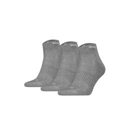 Kurzsocken Puma "Socken Cushioned Quarter 3P 3er Pack", Herren, Gr. 43-46, grau, Obermaterial: 82% Baumwolle CO. 16% Polyester PES. 1% Elasthan EL. 1% Polyamid PA., Socken