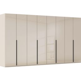 Dreht&uuml;renschrank Rauch "Kleiderschrank Schrank Garderobe W&auml;scheschrank BESTSELLER MONTCLAR", beige, glas beige (champagner), griffe schwarz, B:400cm H:223cm T:60cm, Holzwerkstoff, Schr&auml;nke, Dreht&uuml;renschrank, Front in Glas/Hochglanz/Dekor/Grauspiegel in 5 Breiten MADE IN GERMANY, Topseller